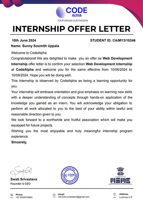 sunny uppala on linkedin codealpha codealpha