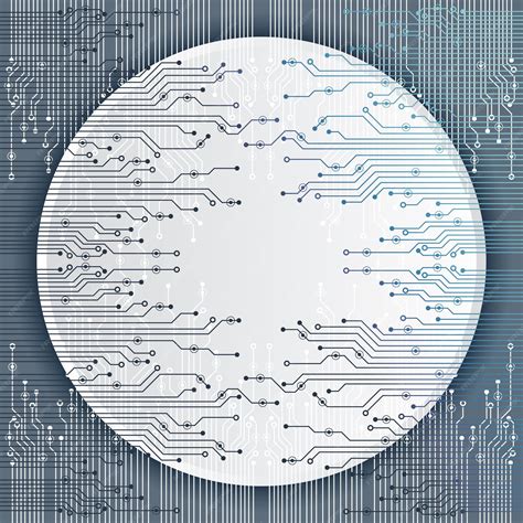 기술 요소와 회로 기판 칩셋 추상 기술 배경 프리미엄 벡터