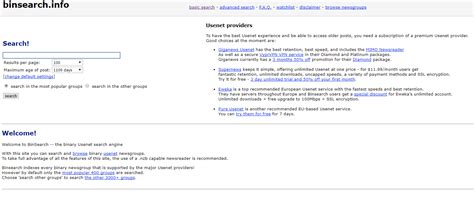 Binsearch Binaries Usenet Search Engine