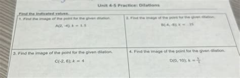 solved unit 4 5 practice dilations [algebra]