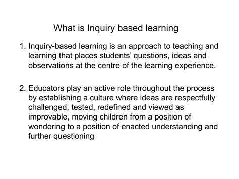 Inquiry Based Learning Ppt Primary Education Education