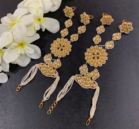 Hathphool Kundan Hathphool Hath Panja Gold Plated Jadau Etsy