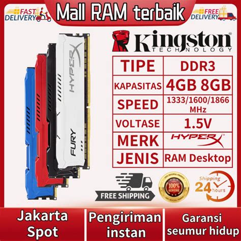 Jual Ram Kingston Hyperx Gaming Ddr3 4gb 8gb 1333 1600 1866mhz 12800 Ram Pc 8gb 15900 1866
