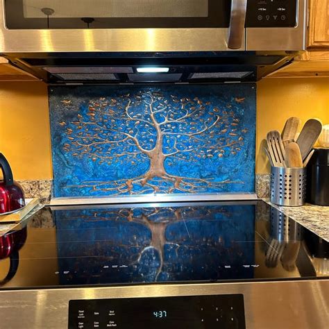 Blue Bird Backsplash Mural Hawthorn Branch Kitchen Backsplash Tile