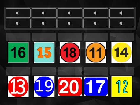 Numbers 11 20 Match Up