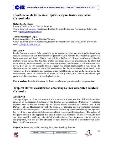 Pdf Tropical Storms Classification According To Their Associated