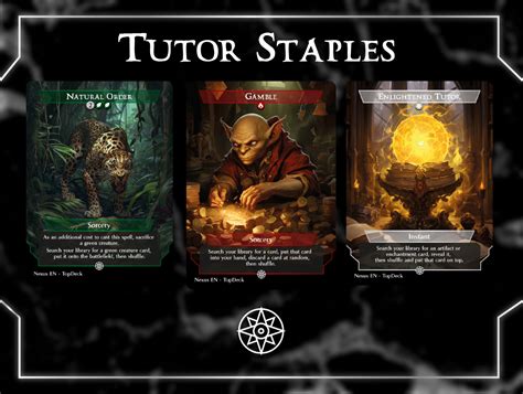 Tutor Staples A 18 Cards Bundle Commander Edh Proxy Pack Top Deck