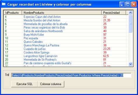 Listview Columnas Con Color