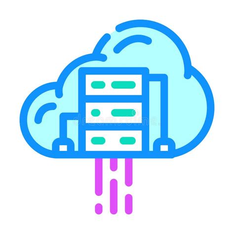 Cloud Computing Software Color Icon Vector Illustration Stock Vector