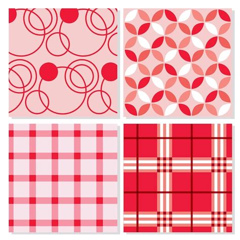 Premium Vector Checkered Set Pattern Circles Red