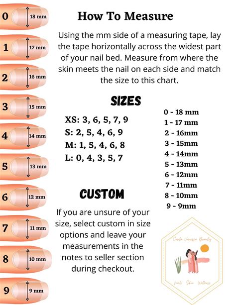 Press On Size Chart Sizing For Press On Nails Press On Nail Length