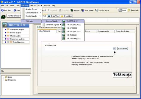 visa resource of tps 2024b usb rs232 in signal express ni community