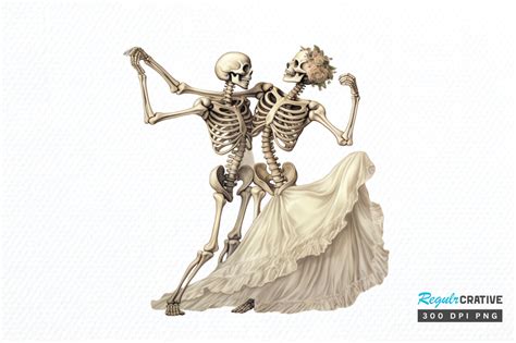 Watercolor Skeletons Dancing Clipart Png Illustration Par Regulrcrative