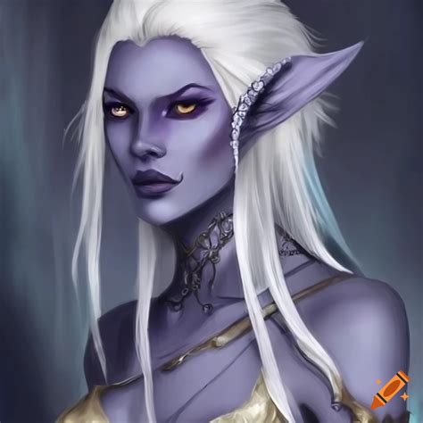Beautiful Drow With White Hair