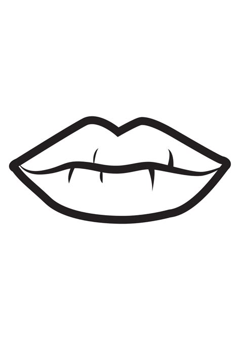 Lips Black And White Outline Free Svg File Svg Heart