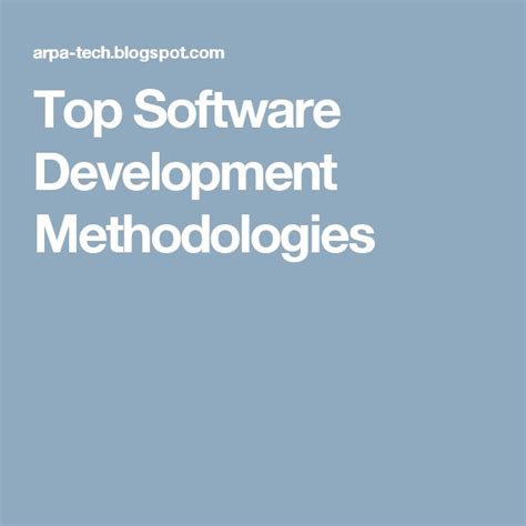 Top Software Development Methodologies
