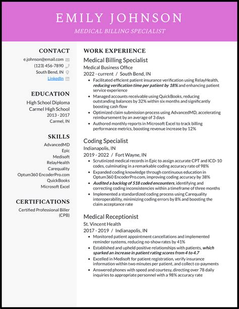 7 Medical Billing Resume Examples Built For 2024