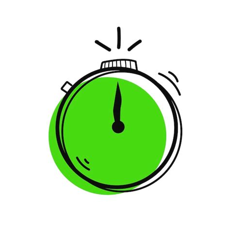 Premium Vector Hand Drawn Stopwatch Timer Symbol Fast Time Logo