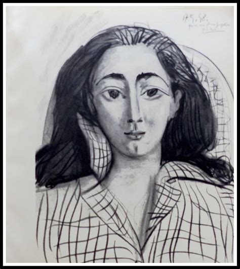 Pablo Picasso Portrait Original Lithograph 1949 Galerie 41