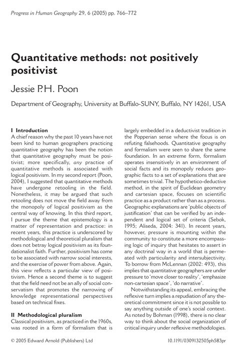 Pdf Quantitative Methods Not Positively Positivist