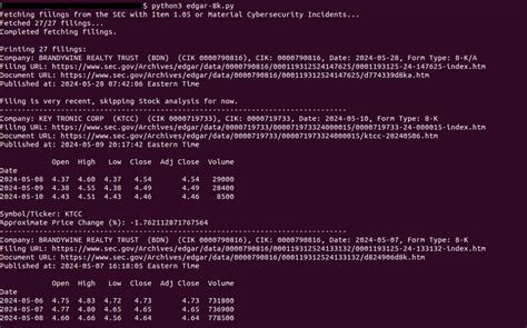 Analyzing 8 K Filings Pertaining To Material Cybersecurity Incidents