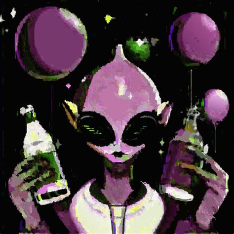 Alien In Celebration Party Vector Illustration Premium AI Generated Vector