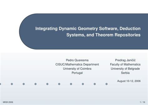 pdf integrating dynamic geometry software deduction systems and theorem repositories