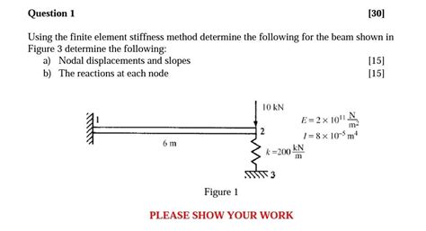 solved using the finite element stiffness method determine