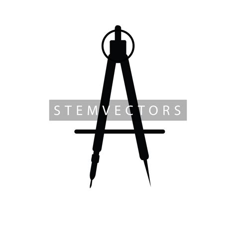 Engineering Compass Digital Download Black And White Vector Clip Art Drawingsketch For Cricut