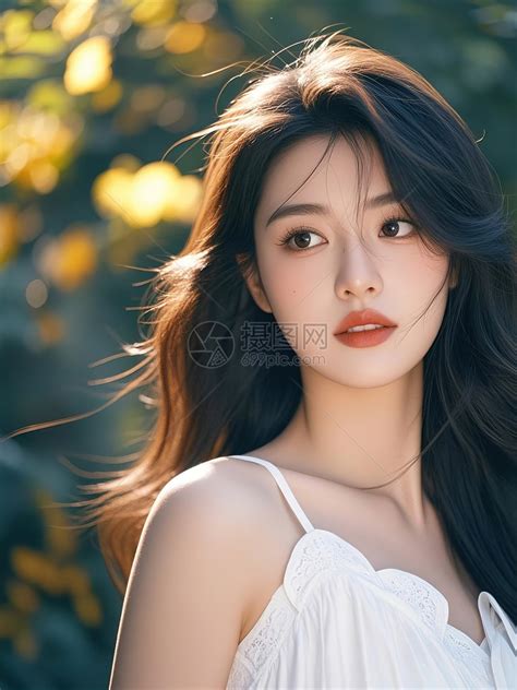 梦幻发丝发光的美丽少女高清图片下载 正版图片402706387 摄图网