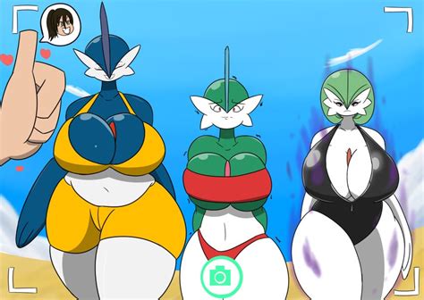 Rule 34 3girls Angry Bikini Female Female Gallade Gallade Gardevoir Huge Breasts Igphhangout