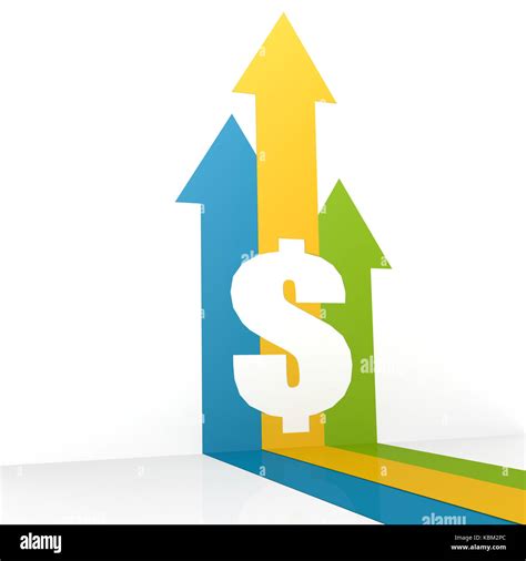 Dollar arrow up image with hi-res rendered artwork that could be used for any graphic design ...