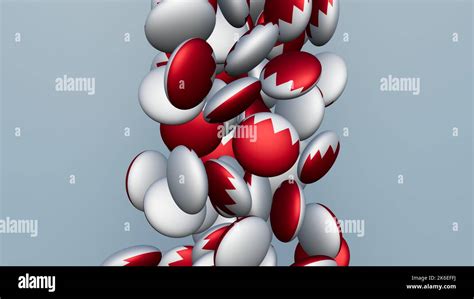 3d Rendering Of Actual Colored Candy With A Flag Of Bahrain Isolated