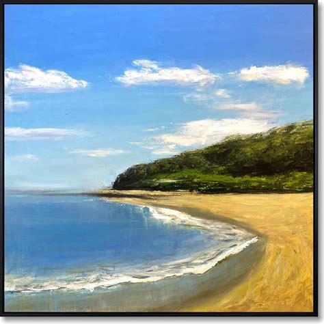 Large Coastal Beach Painting Landscape Canvas Tranquil Ocean View Art