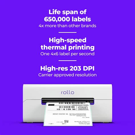 Rollo Wireless Shipping Label Printer Wi Fi Thermal