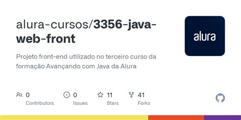 Github Alura Cursos3356 Java Web Front Projeto Front End Utilizado