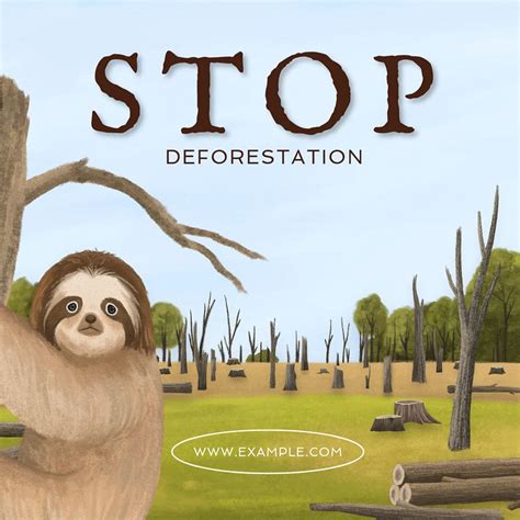 Stop Deforestation Instagram Post Template Free Editable Template