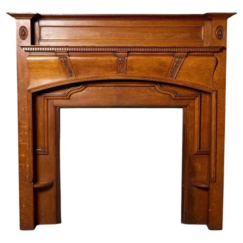 Large Antique Arts And Crafts Style Oak Fire Surround For Sale At 1stdibs