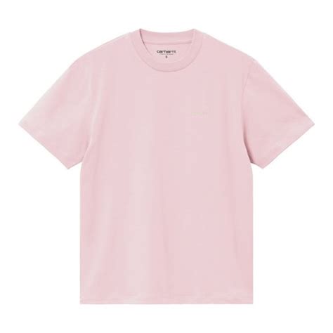Carhartt Wip W S S Script Embroidery T Shirt Air Pink Wax I032293