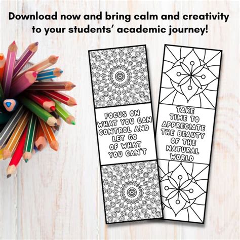 Mindful Coloring Bookmark Printables Stress Relief And Self Regulation