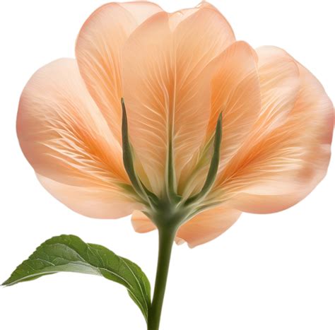 Ai Generated Peach Color Flower Close Up Glowing Translucent Peach