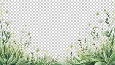 Watercolor Grass Border Frame Greenery Border Frame