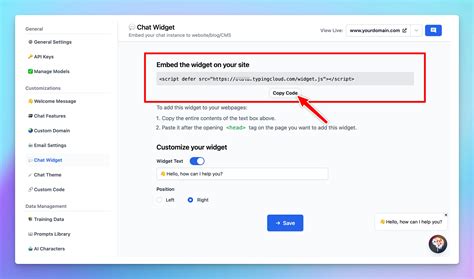 Typingmind Custom Embed Chat Widget