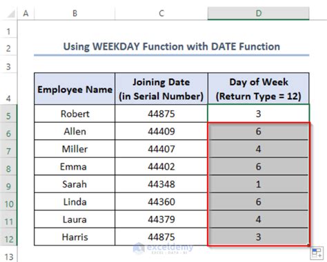 How To Use WEEKDAY Function In Excel With Examples