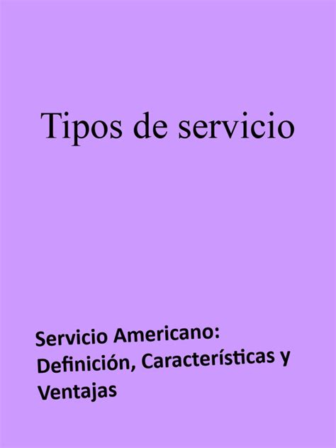 Tipos De Servicios Pdf Implementos Nacionales Inicio