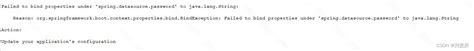 【报错】failed To Bind Properties Under ‘springdatasourcepassword‘ To