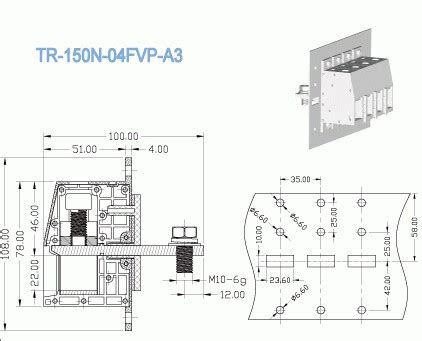 High Current Feed Through Panel Mount Terminal Blocks PCB Wire Terminals