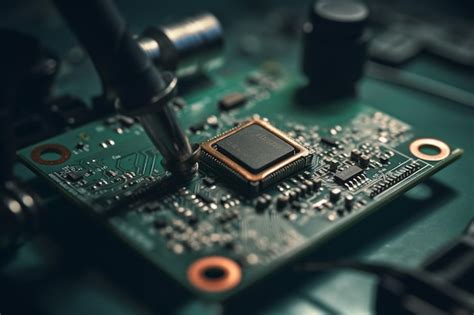 Premium AI Image A Computer Chip Is Being Used To Test The Cpu