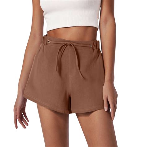 Annhoo Summer Shorts For Women Drawstring High Elastic Waisted Wide Leg