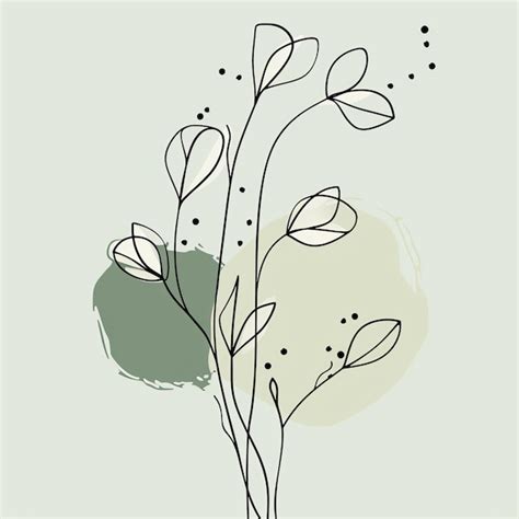 Um Desenho De Uma Planta Com Folhas Verdes E Um Fundo Verde Imagem